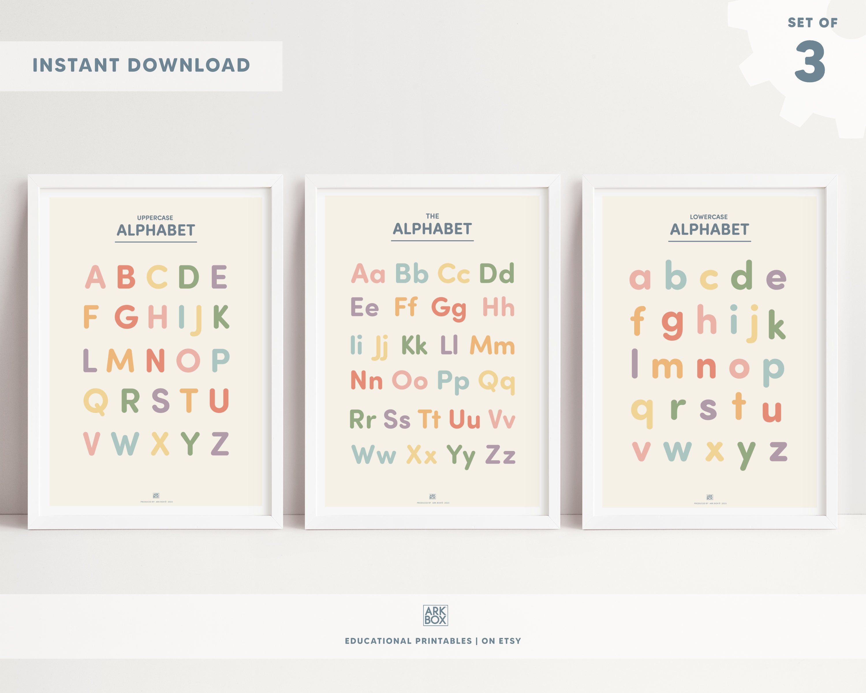 ABC Poster, Rainbow Alphabet Poster, Educational Wall Art Printable ...