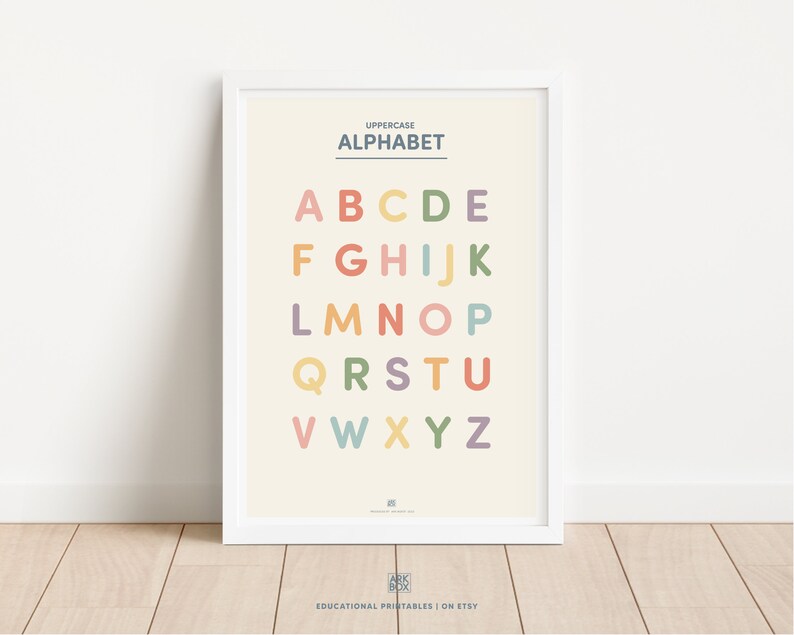 ABC Poster, Rainbow Alphabet Poster, Educational Wall Art Printable ...