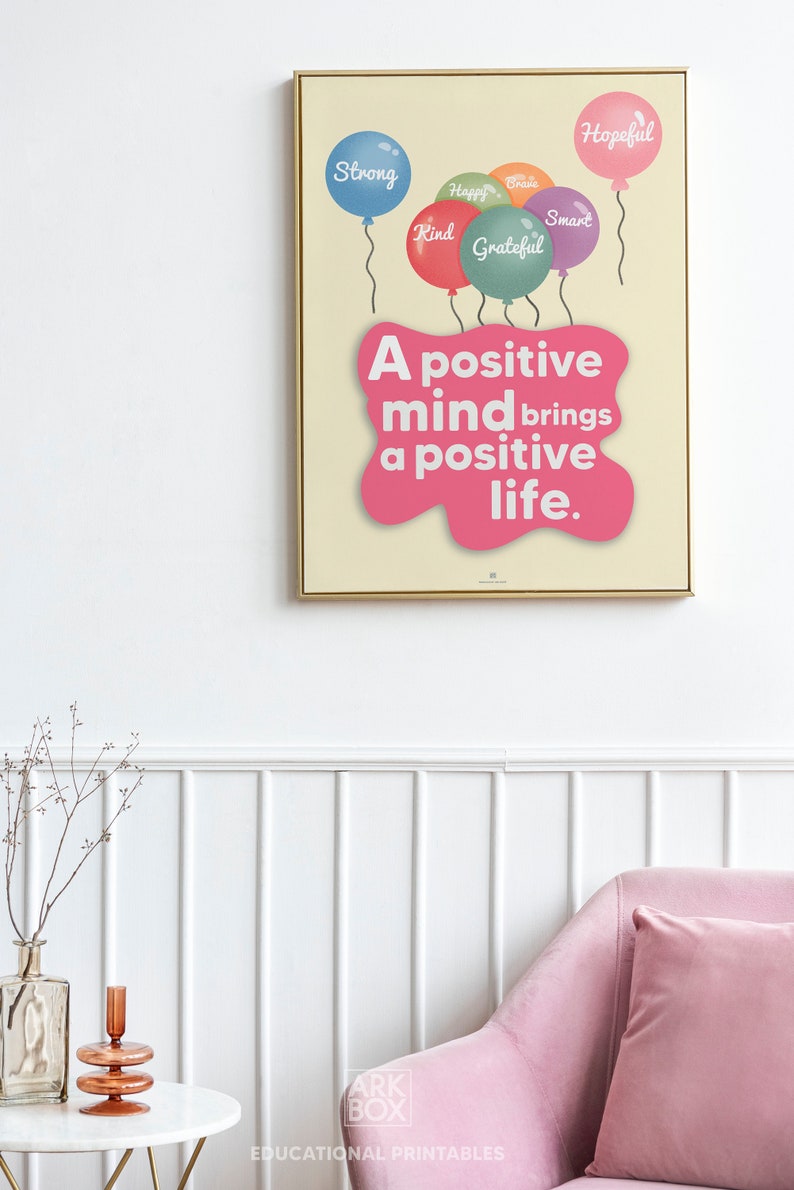 Growth Mindset Classroom Poster for Kids, Printable Motivational Wall ...