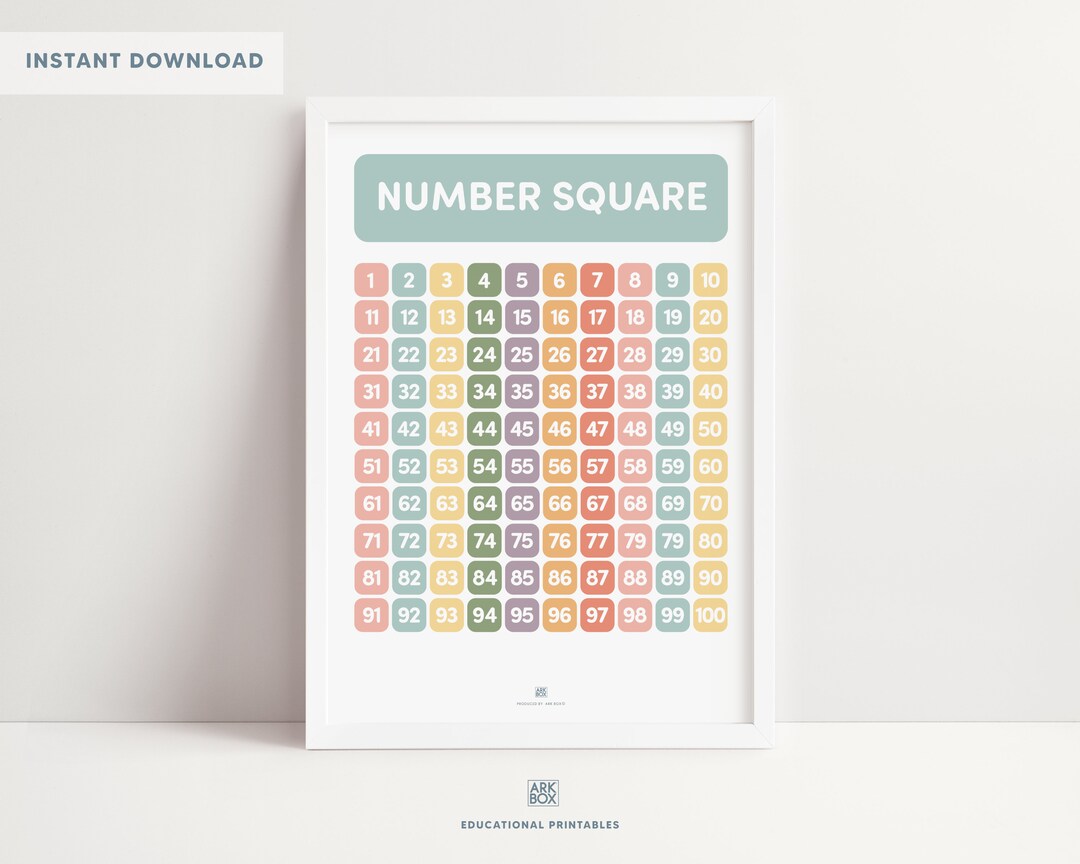 Rainbow Numbers Print, Count to 100, Numbers Poster, Educational Print ...