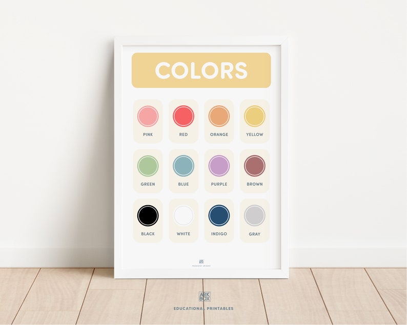 Colors Educational Poster, Montessori Poster, Learn Colors, Classroom ...