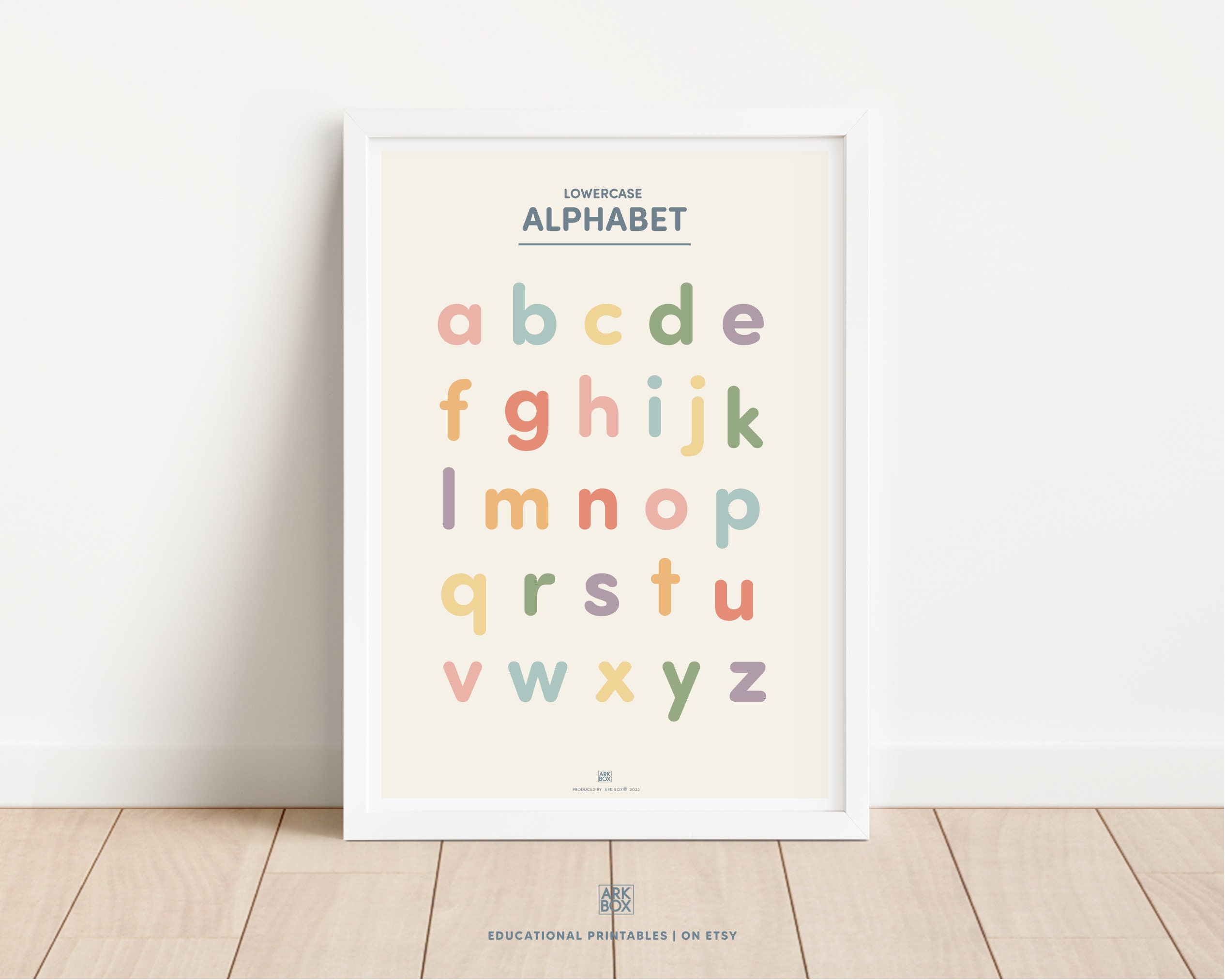 ABC Poster, Rainbow Alphabet Poster, Educational Wall Art Printable, Homeschool Classroom Decor ...