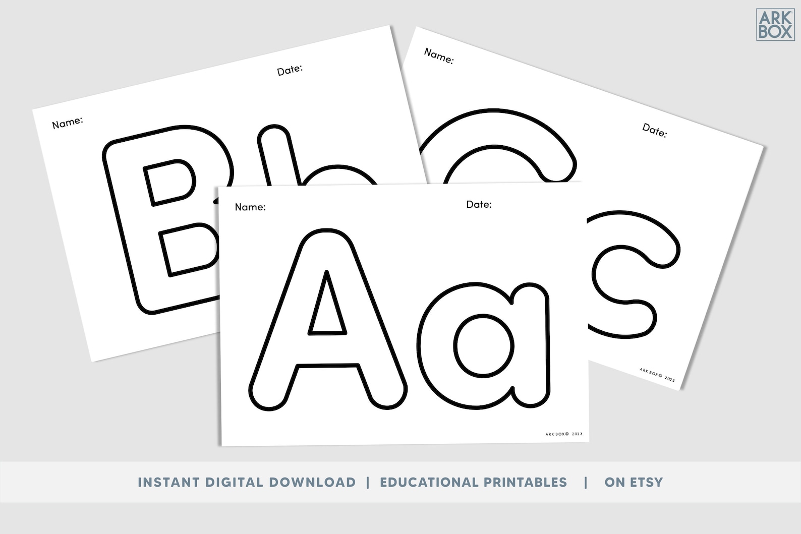 Large Alphabet Block Letters for Kids Crafts, Printable Uppercase and ...