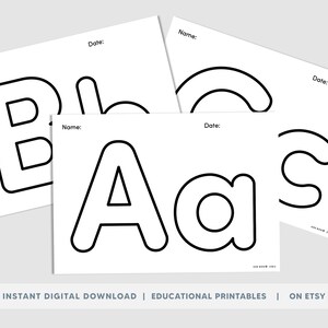 Large Alphabet Block Letters for Kids Crafts, Printable Uppercase and ...