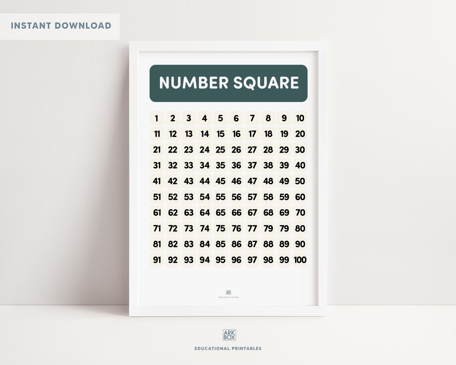 Black Numbers Print, Count to 100, Numbers Poster, Educational Print ...
