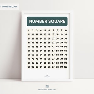 Black Numbers Print, Count to 100, Numbers Poster, Educational Print ...