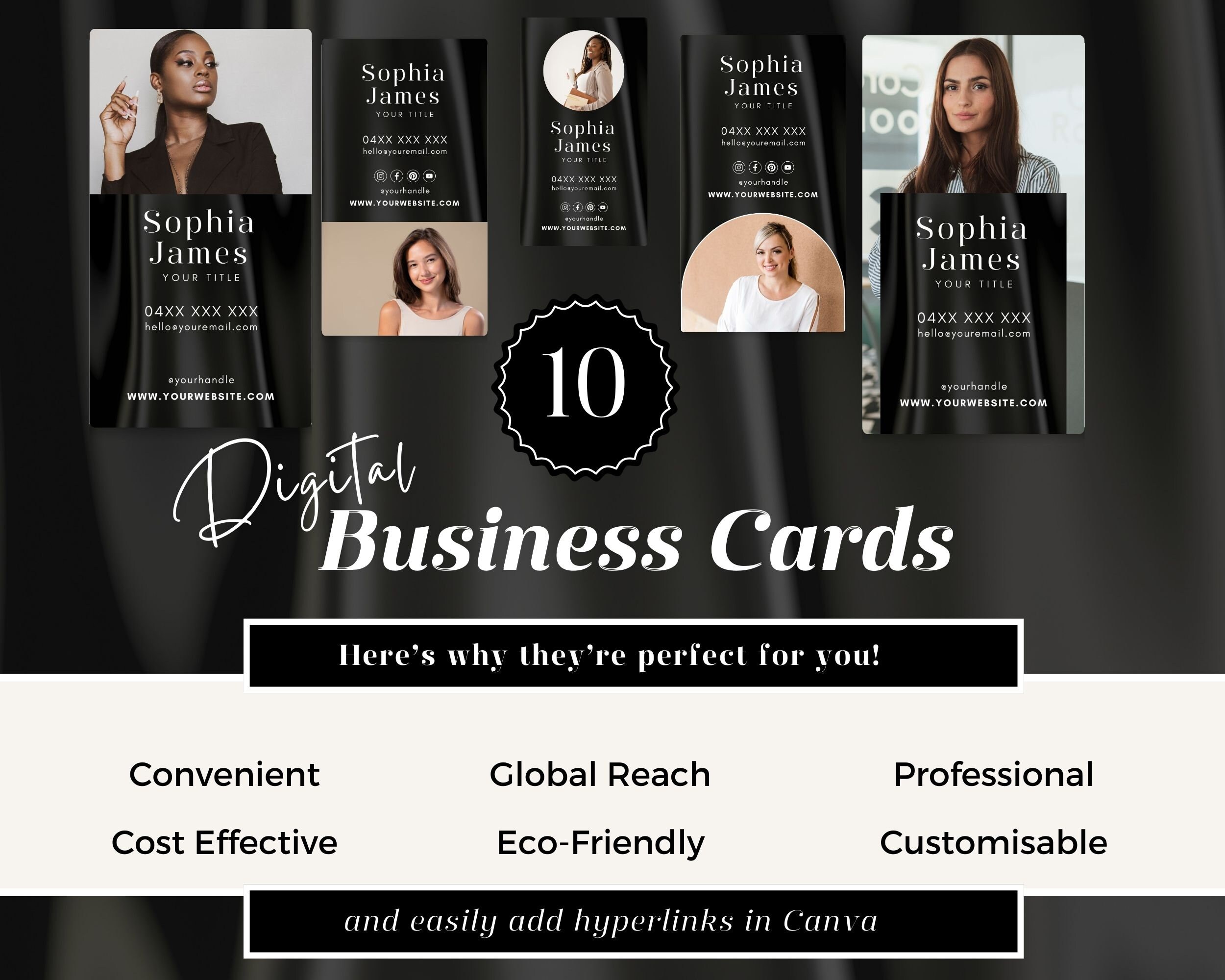 Editable Virtual Business Card, Digital Business Card for Real Estate ...