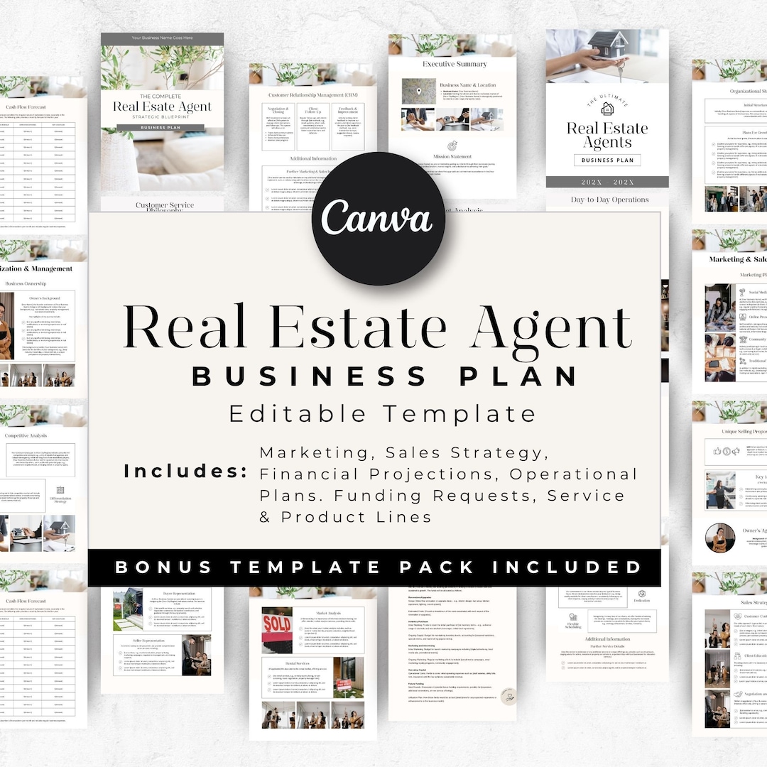 Real Estate Business Plan, Elevated Agent Business Proposal, Realtor Planner, Marketing Plan ...