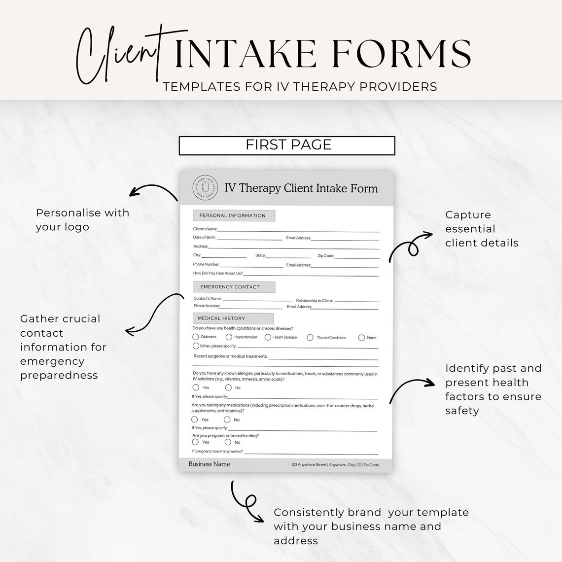 IV Therapy Template, IV Therapy Form, Intravenous Therapy, IV ...