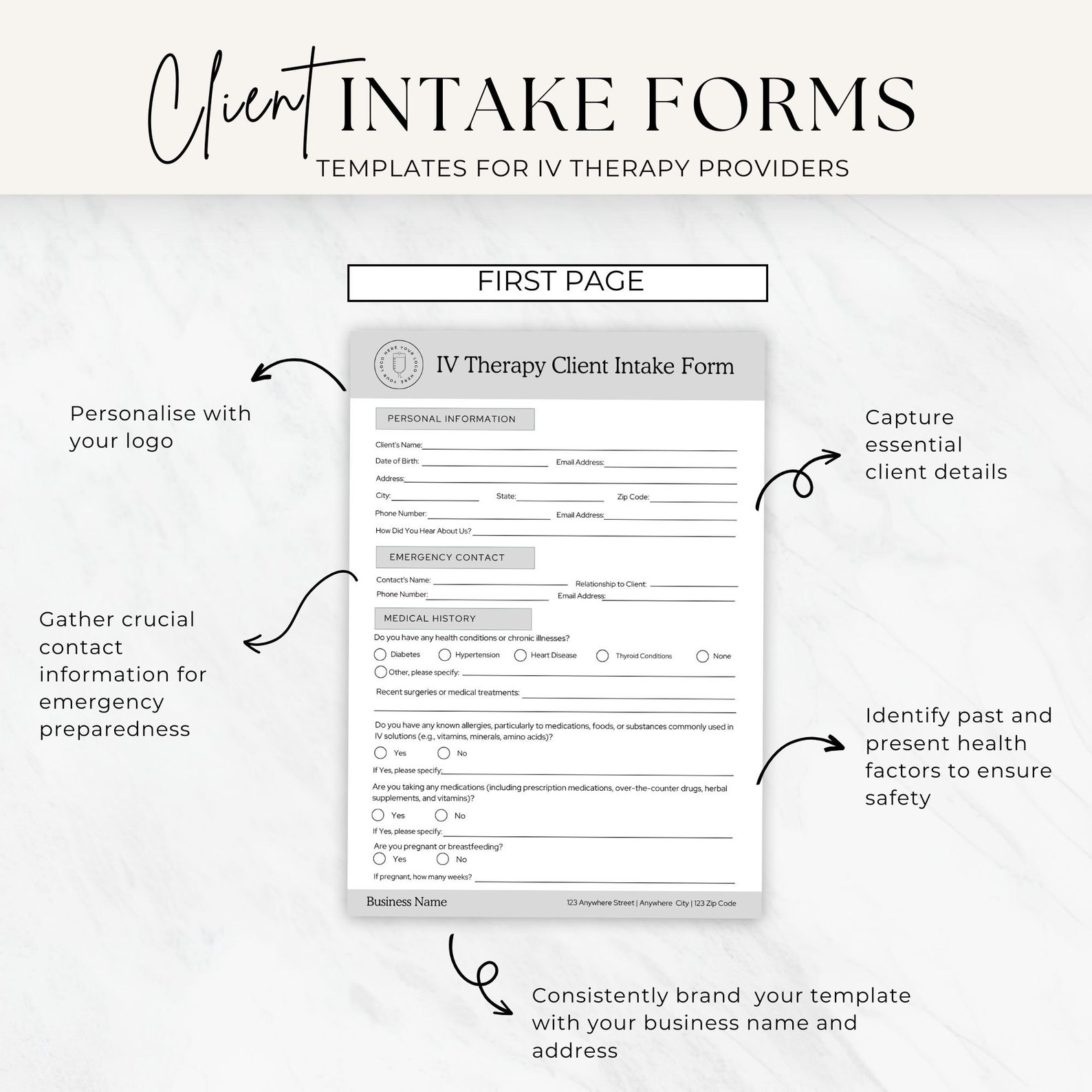 IV Therapy Template, IV Therapy Form, Intravenous Therapy, IV ...