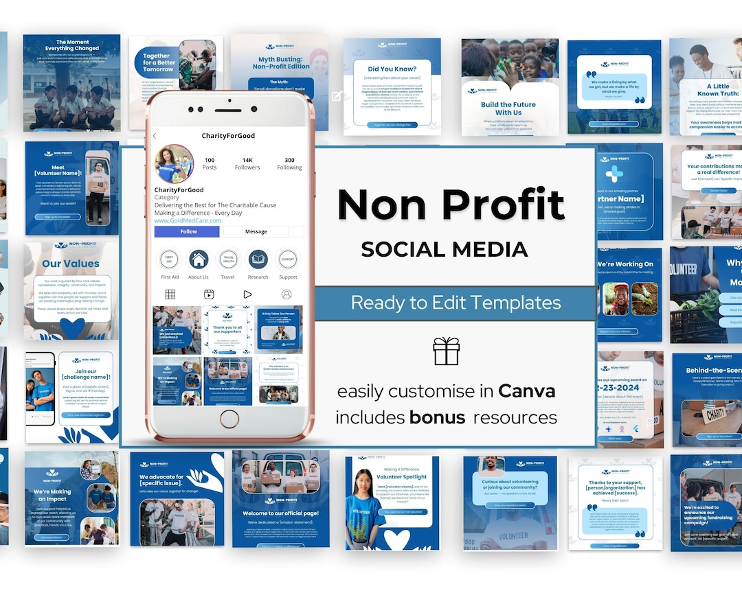 Non Profit Social Media Template Canva, Ngos Templates, Donation ...