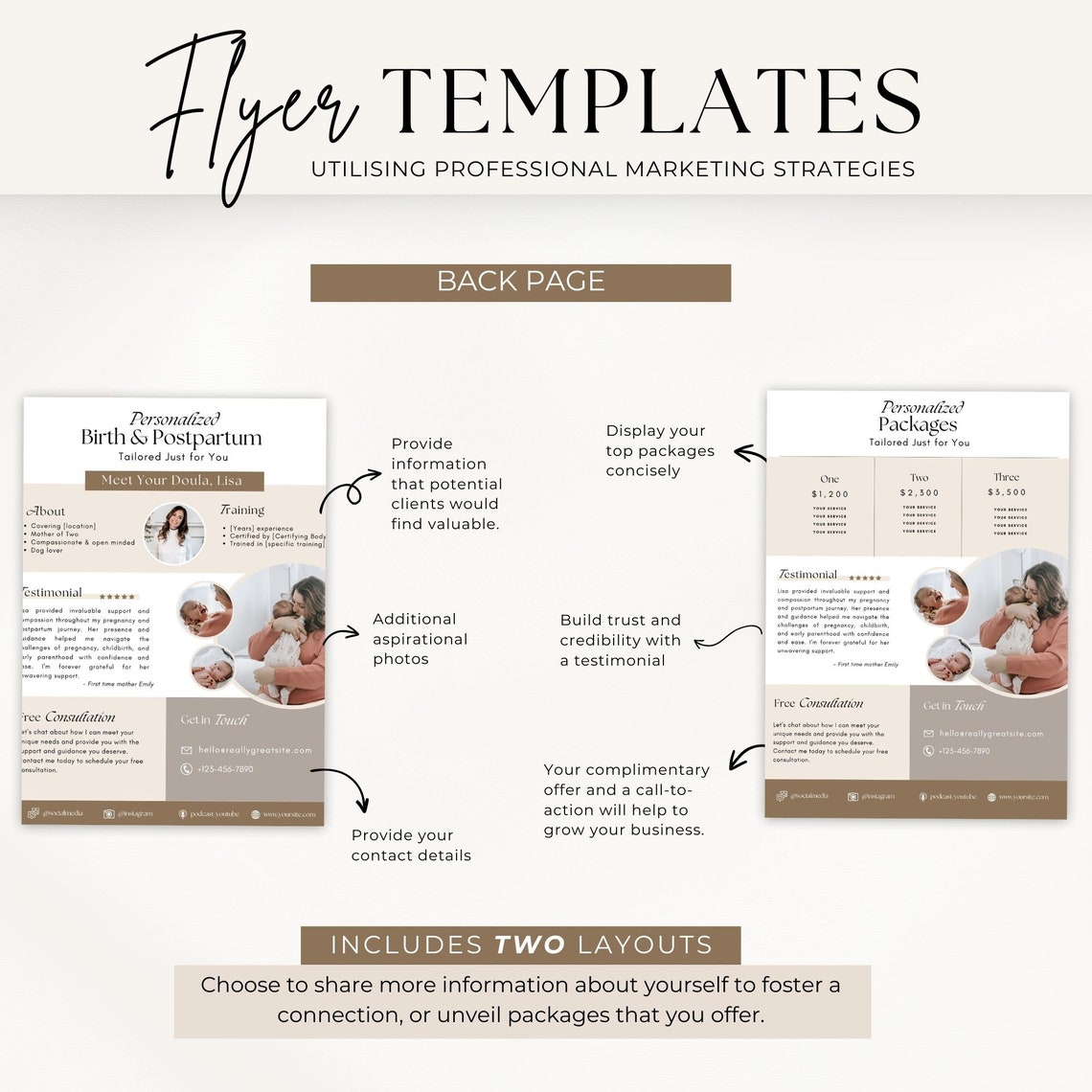 Doula Flyer, Doula Brochure, Doula Business Template, Full Spectrum ...
