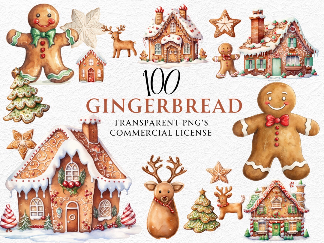 Gingerbread Clipart Bundle, Gingerbread Men and Cookies, Christmas ...