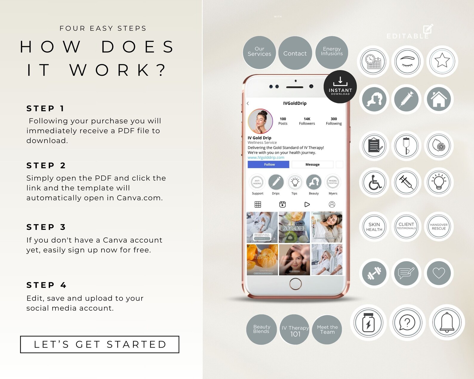 IV Therapy Highlight Covers, IV Therapy Canva, IV Therapy Instagram ...