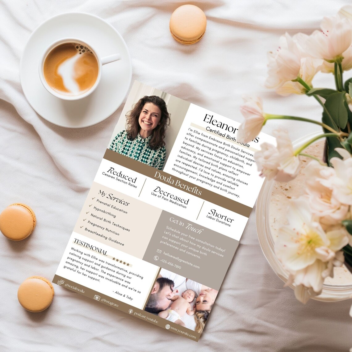 Birth Doula Flyer, Doula Business Brochure, Birth Worker Client Handout ...