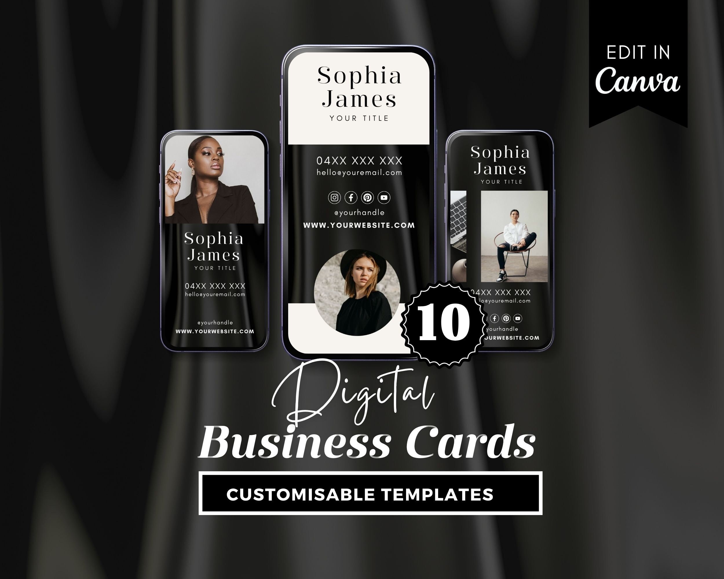 Editable Virtual Business Card, Digital Business Card for Real Estate ...