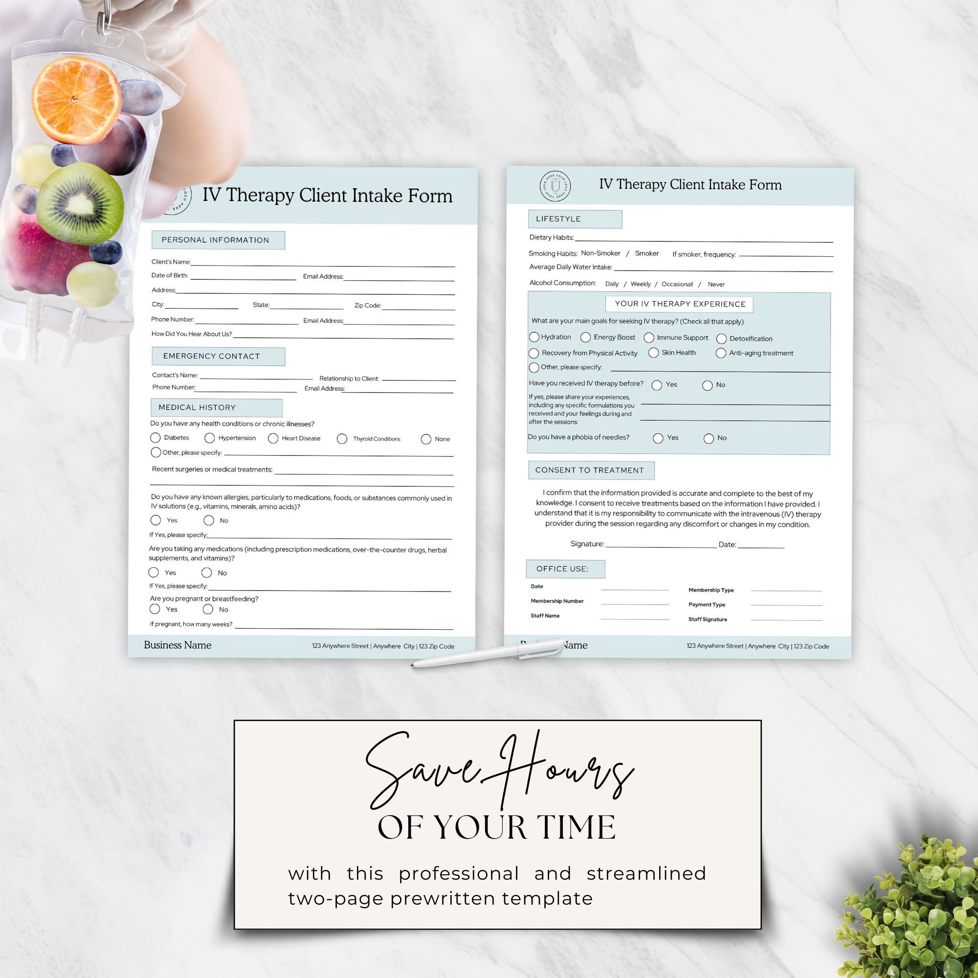 IV Therapy Form, IV Therapy Business, Intravenous Therapy, IV ...