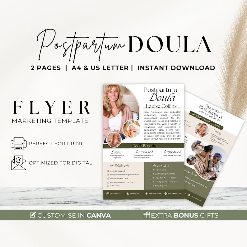 Postpartum Doula, Doula Brochure, Postpartum Nurse Flyer, Childbirth ...