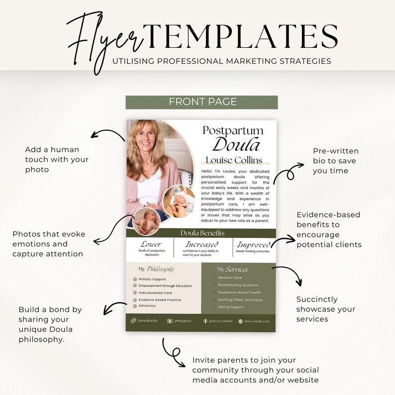 Postpartum Doula, Doula Brochure, Postpartum Nurse Flyer, Childbirth ...