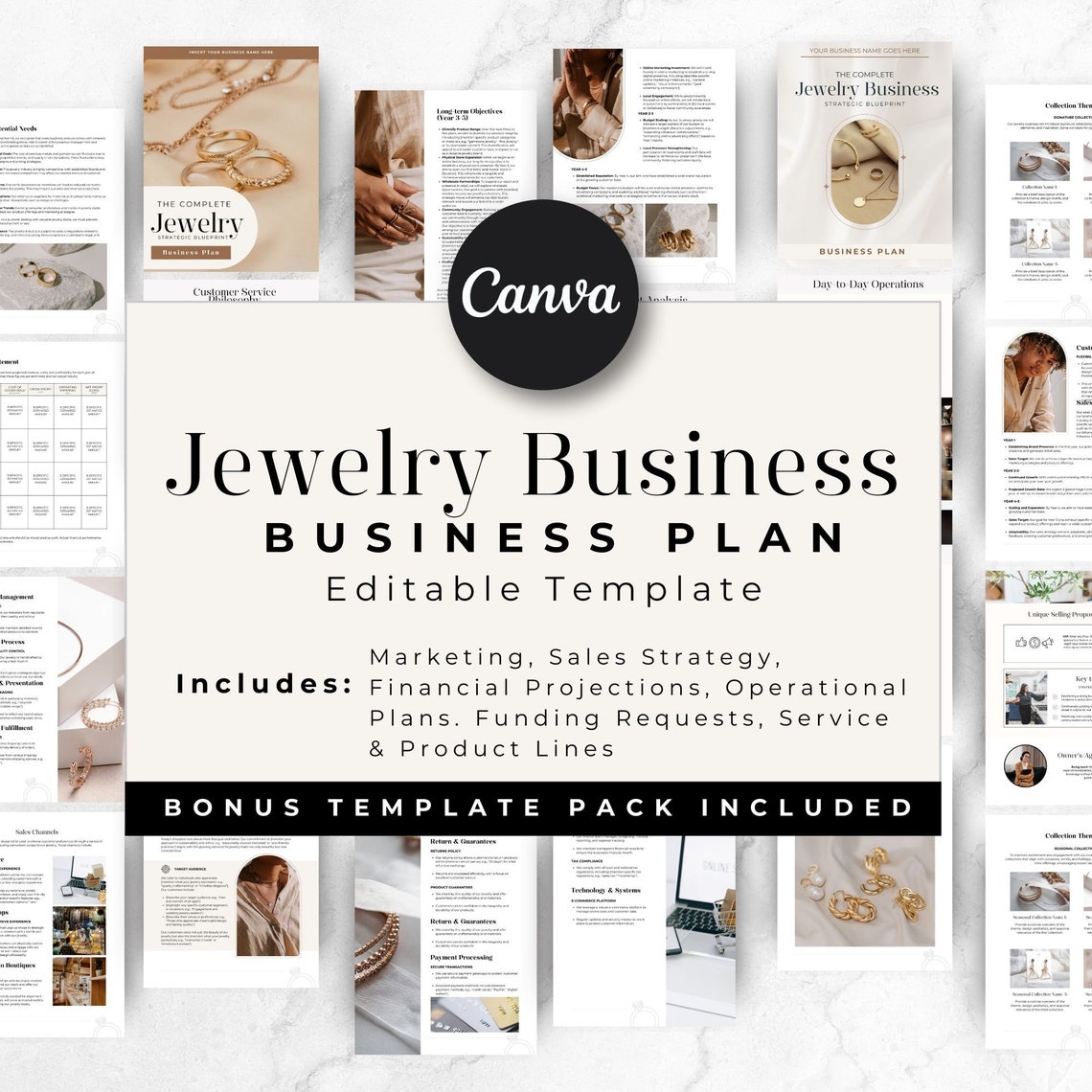 Jewellery Business Plan, Jewelry Canva Workbook Planner Template ...