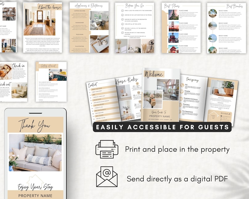 Airbnb Welcome Book Editable Digital Guest Guide Template Canva Host ...
