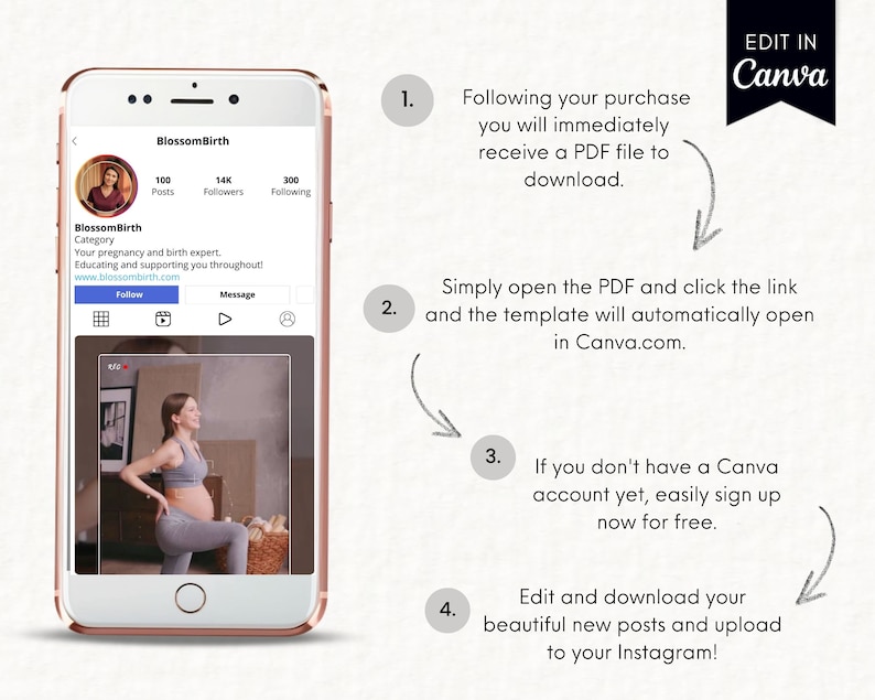 Doula Reel Instagram Video Post Templates, Birth Worker Content ...