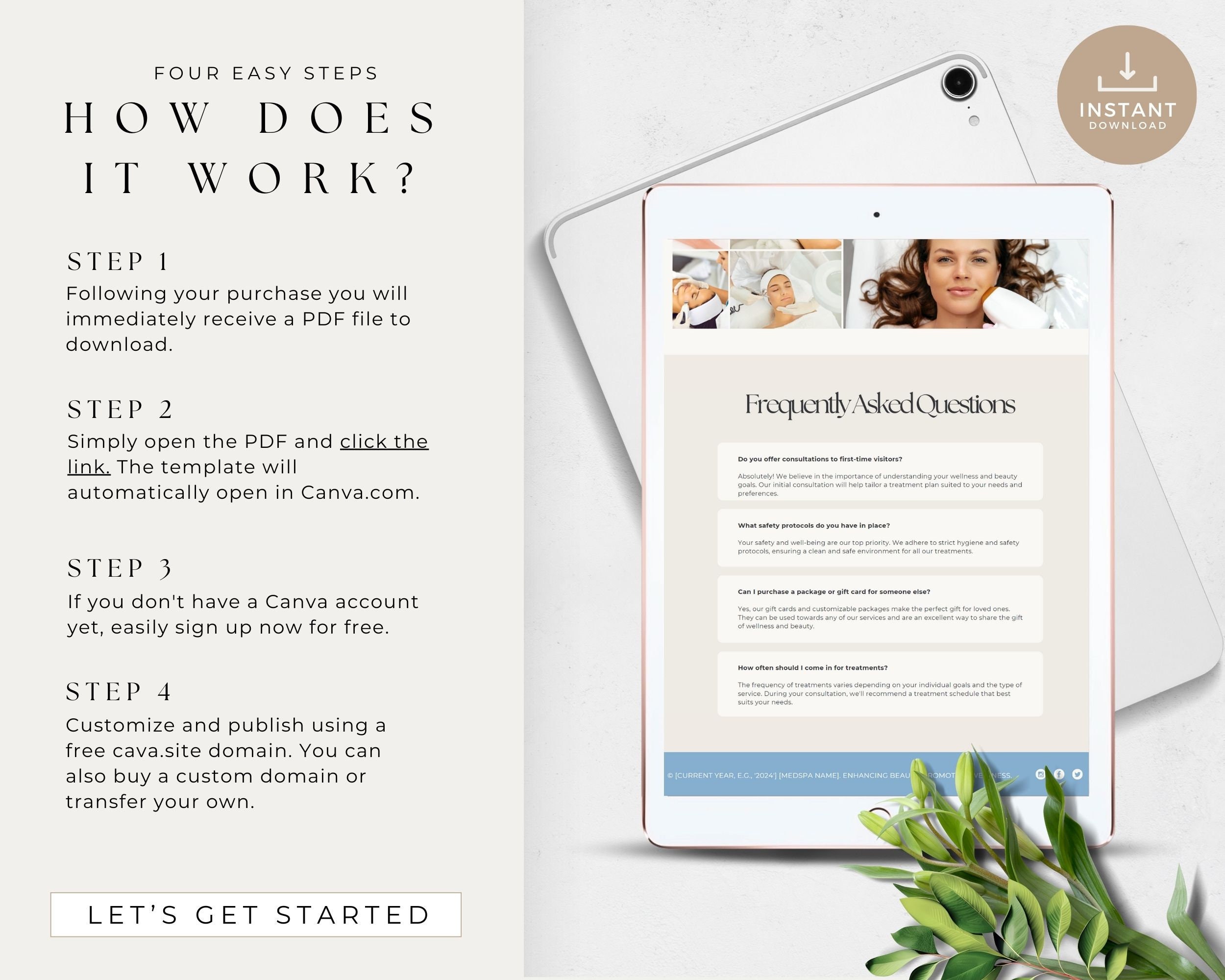 Medspa Website Template, Canva Template for Medspa, IV Therapy Social ...