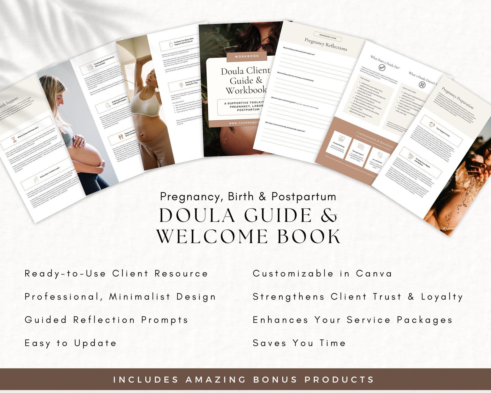 Doula Client Welcome Packet, Birth Doula Packages, Postpartum Brochure ...