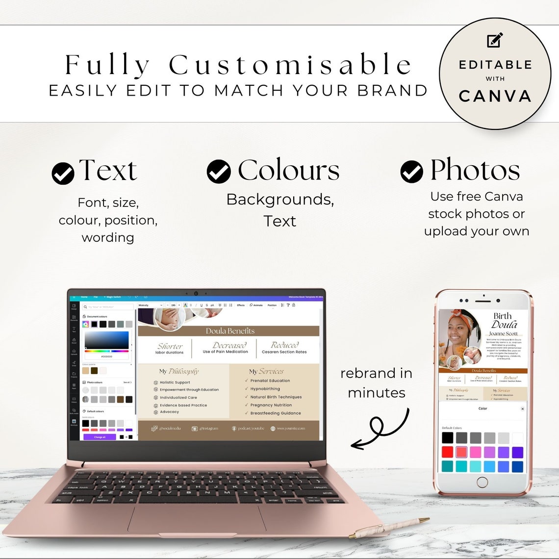 Birth Doula Brochure, Doula Business Flyer, Birth Worker Client Handout ...