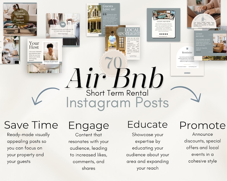 Airbnb Instagram Post, Editable Canva Social Media Templates, Air Bnb ...