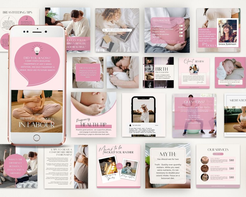 Doula Social Media Templates, Birth Worker Content, Postpartum Doula ...