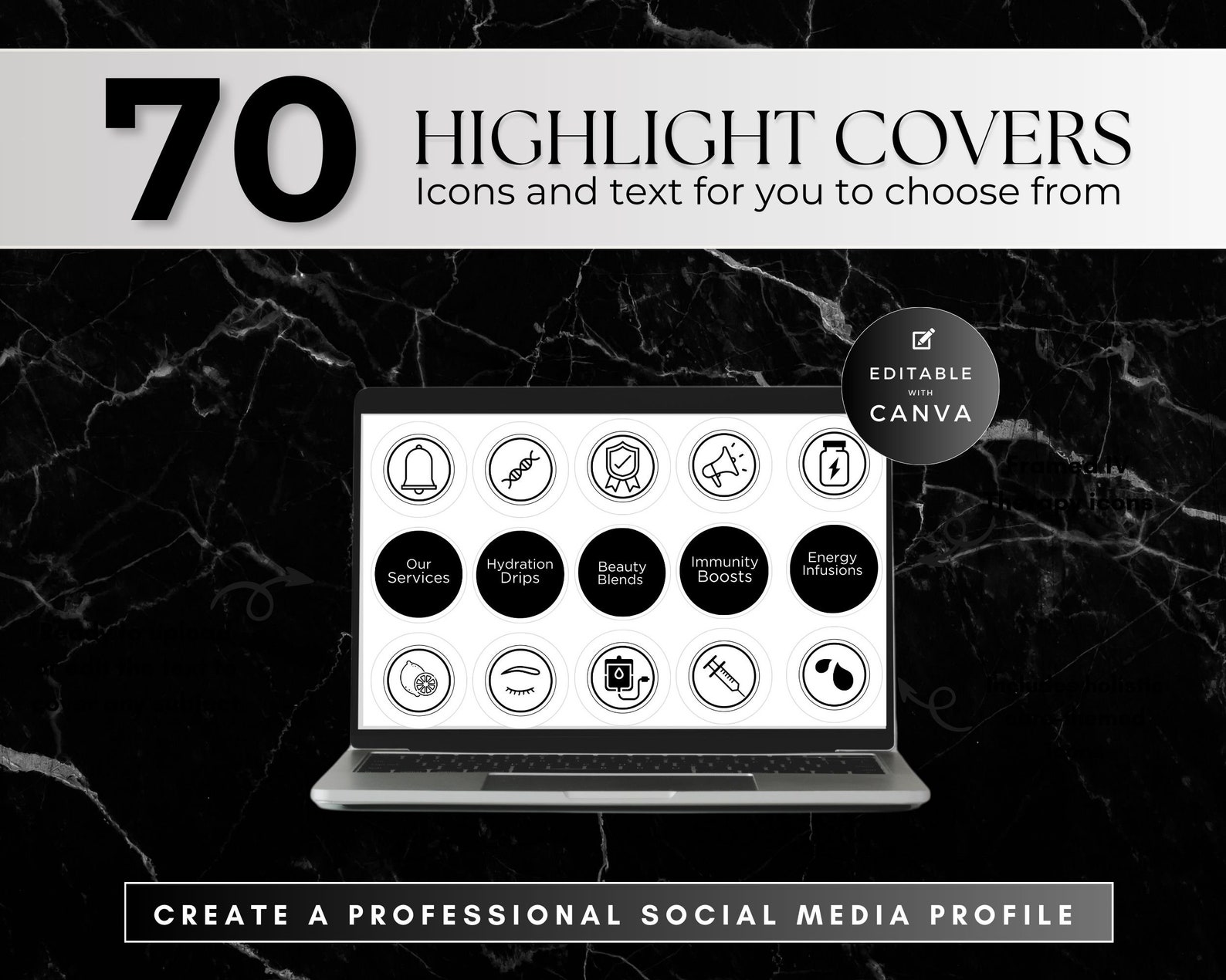 IV Therapy Instagram Templates, Iv Highlight Covers, IV Therapy Post ...
