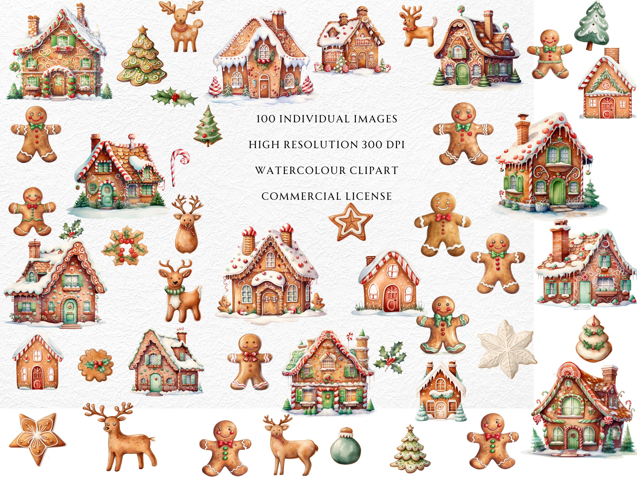 Gingerbread Clipart Bundle, Gingerbread Men and Cookies, Christmas ...