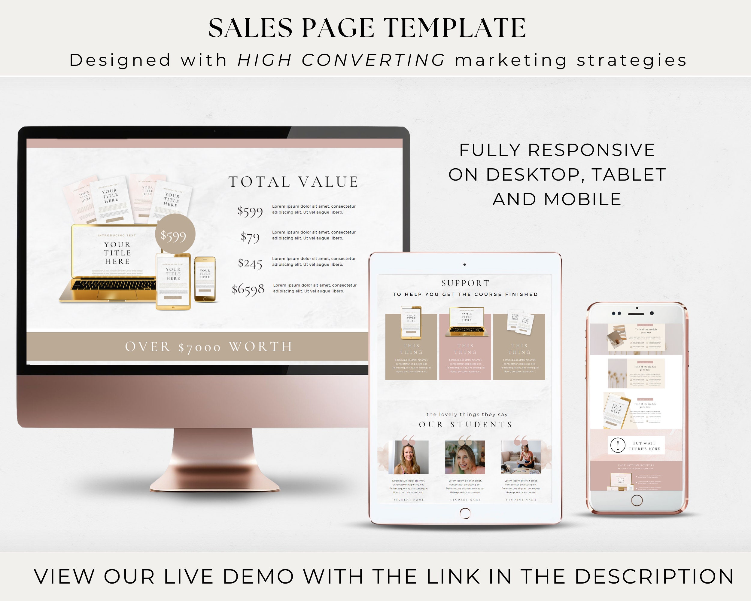 Sales Page Template Canva, Membership Sales Page, Sales Funnel Product ...