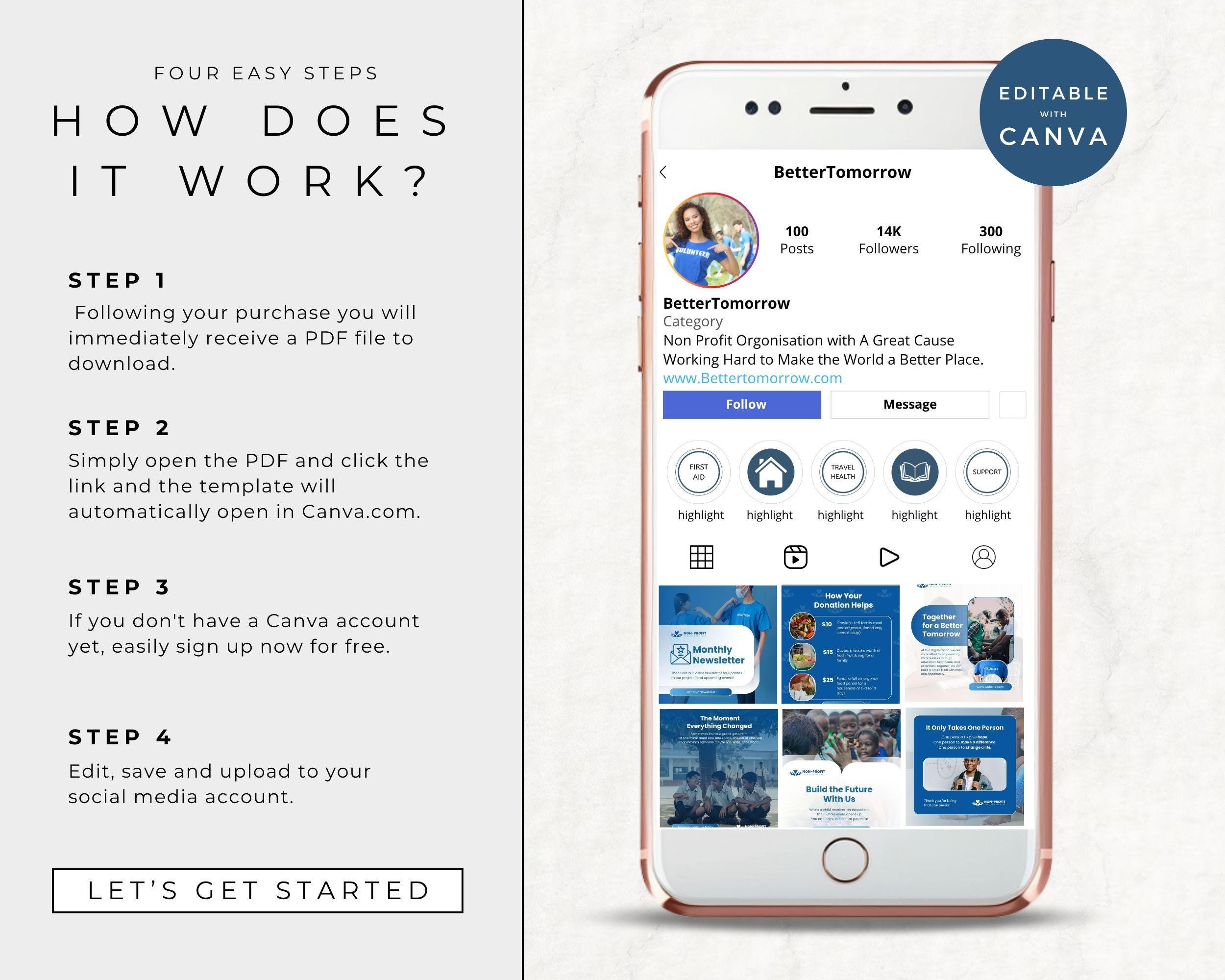 Non Profit Social Media Template Canva, Ngos Templates, Donation ...