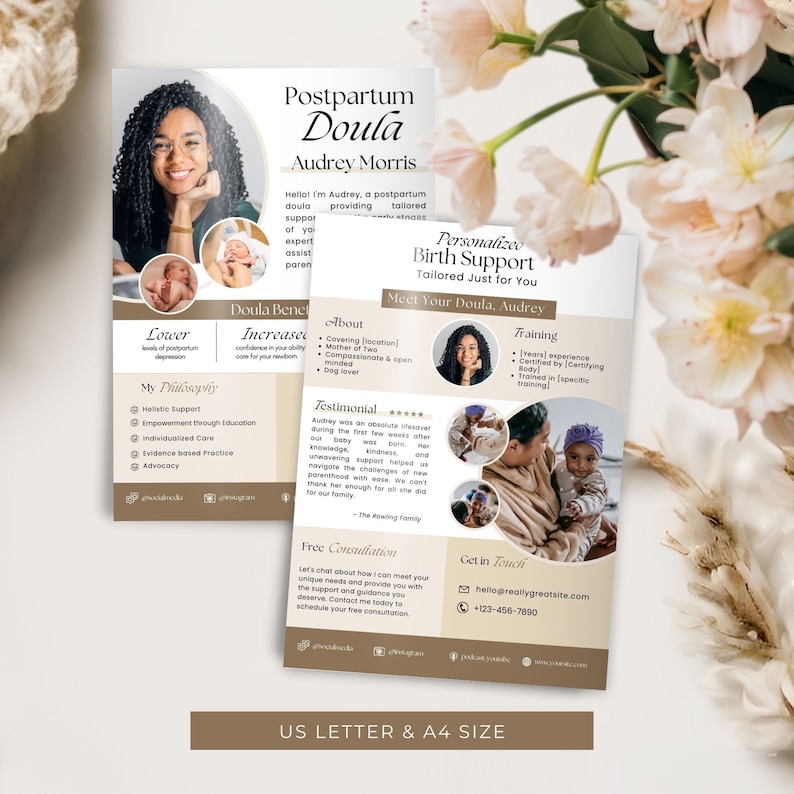Postpartum Doula, Doula Brochure, Postpartum Nurse Flyer, Childbirth ...