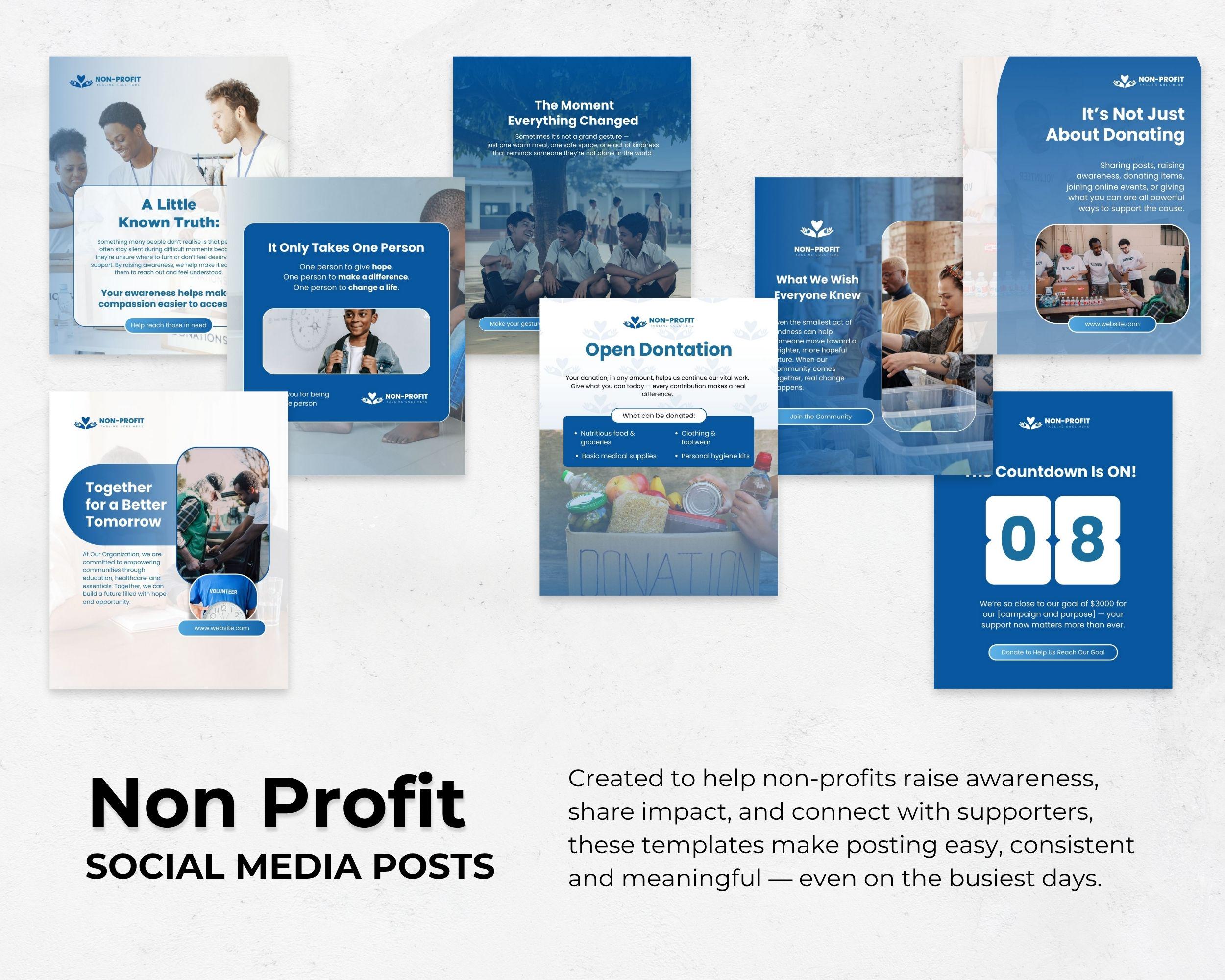 Non Profit Social Media Template Canva, Ngos Templates, Donation ...