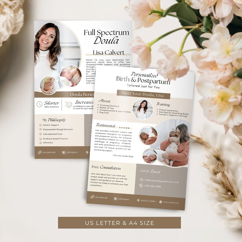 Doula Flyer, Doula Brochure, Doula Business Template, Full Spectrum ...