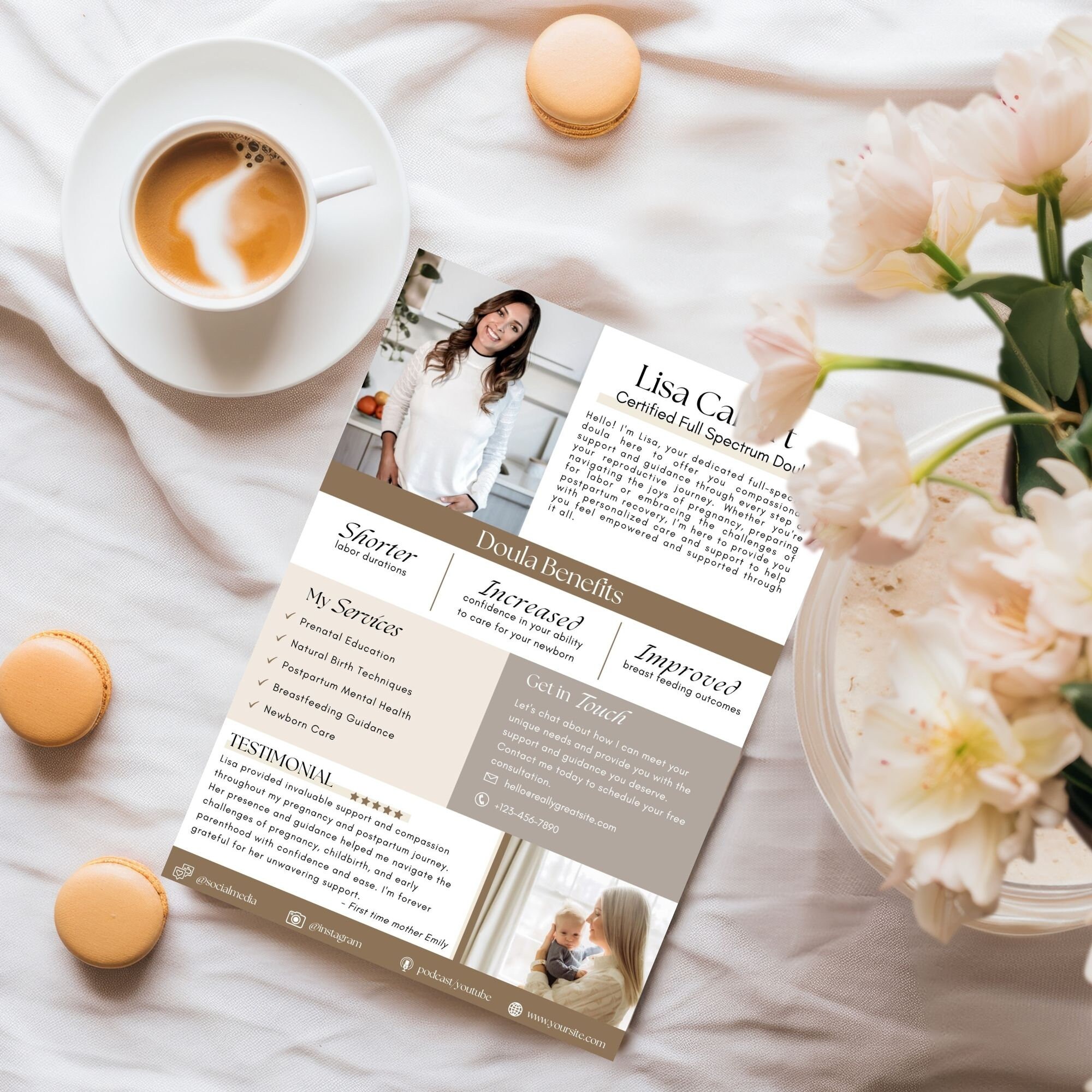 Doula Flyer, Doula Brochure, Doula Business Templates, Full Spectrum ...