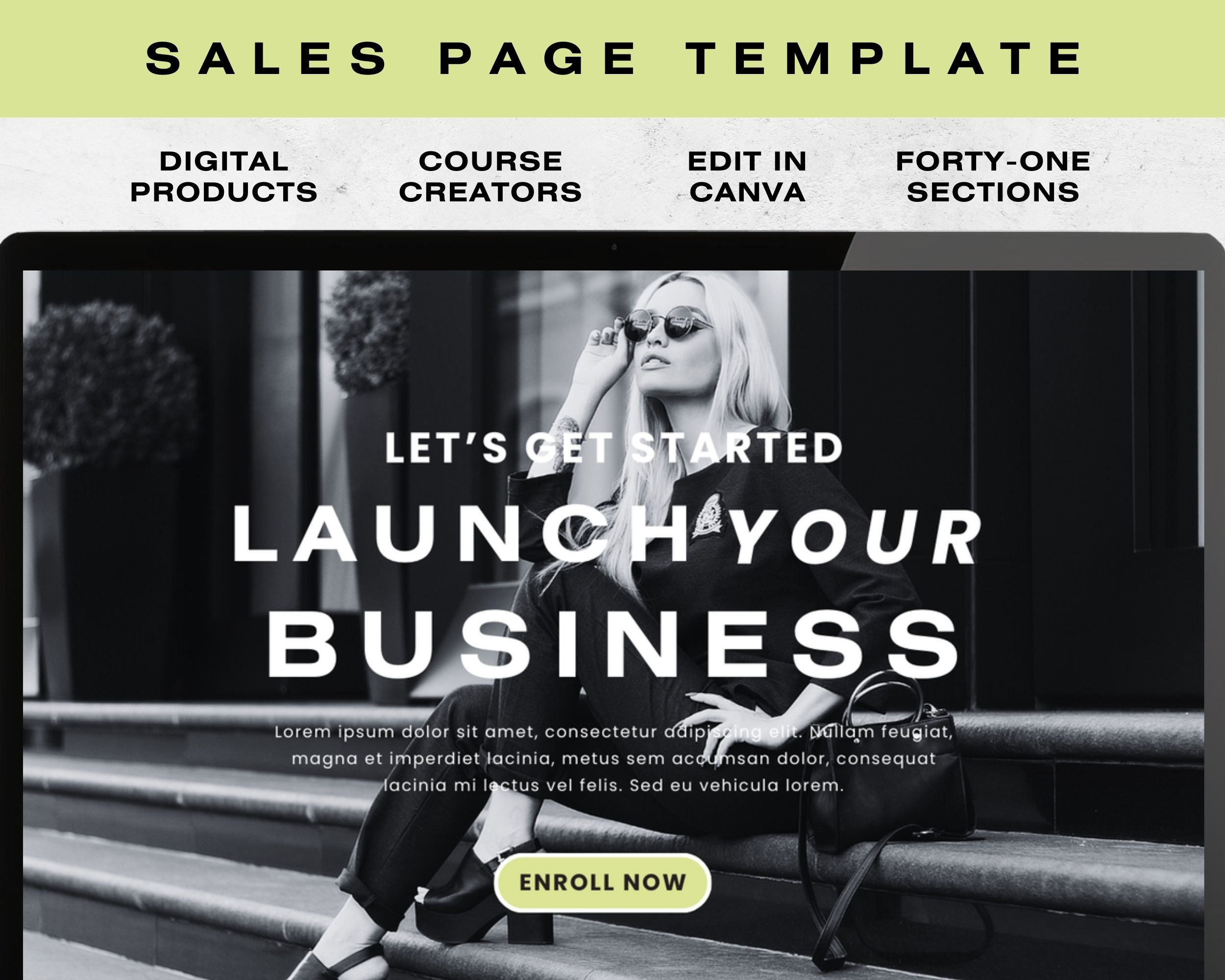 Digital Product Sales Page Canva, Membership Sales Page, Coach Lead ...