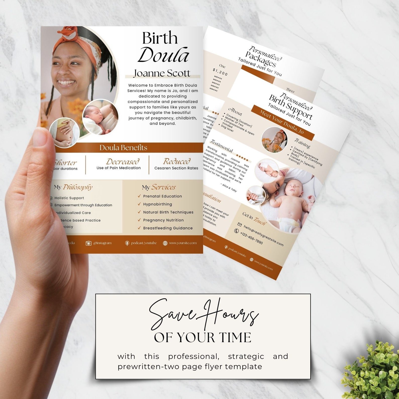 Birth Doula Brochure, Doula Business Flyer, Birth Worker Client Handout ...