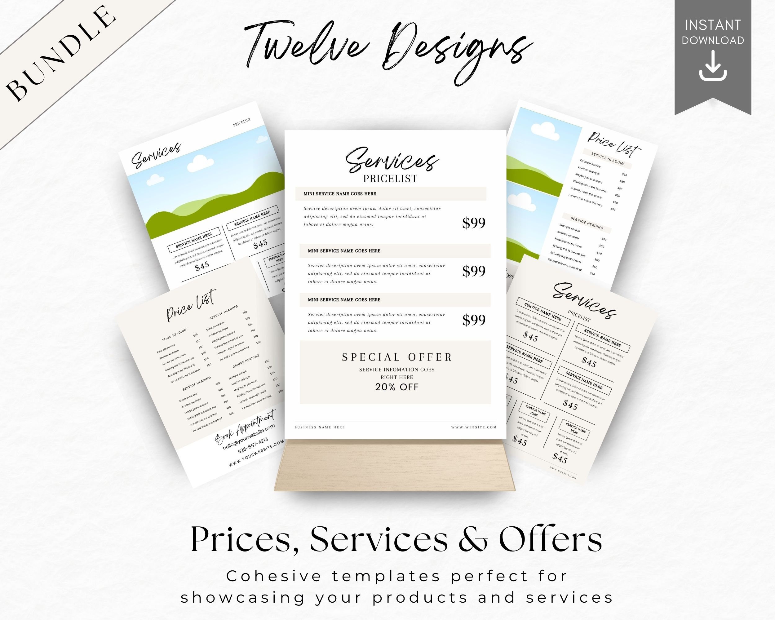 Business Price List, Small Business Sign Templates, Scan to Pay Bundle ...
