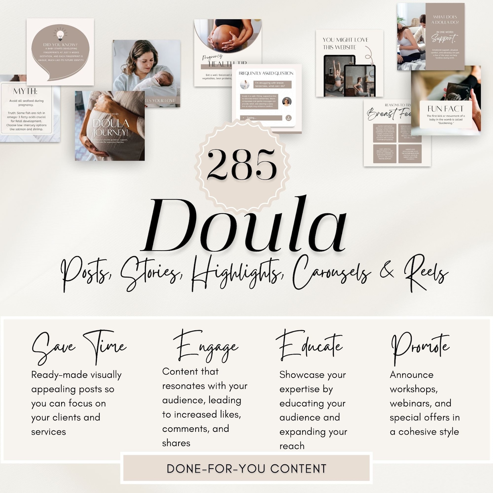Birth Doula Content, Doula Instagram Template, Childbirth Education ...