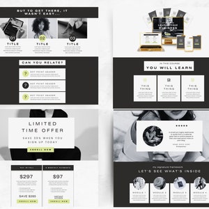 Digital Product Sales Page Canva, Membership Sales Page, Coach Lead ...