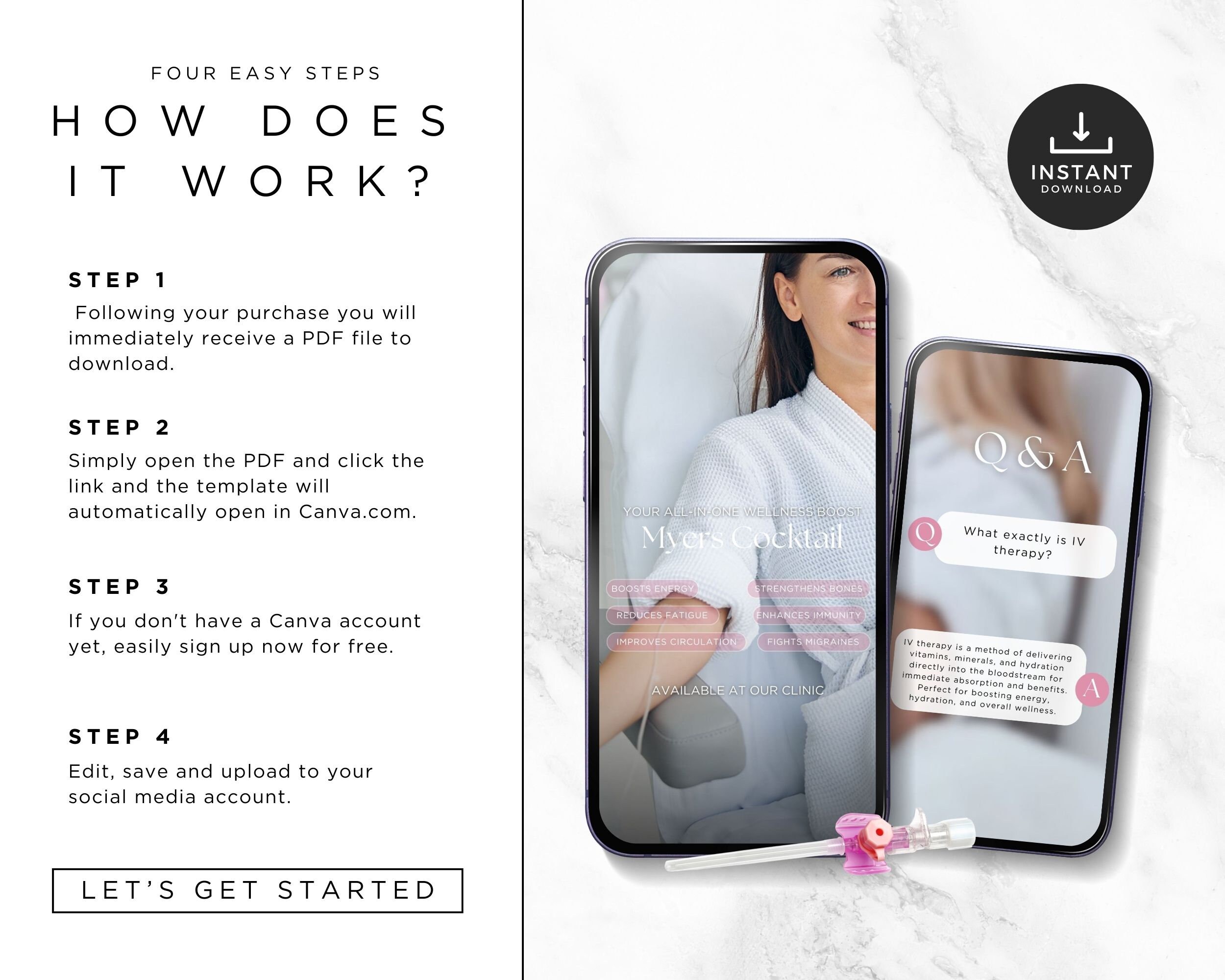 IV Therapy Instagram Templates, IV Hydration Instagram Templates, IV ...