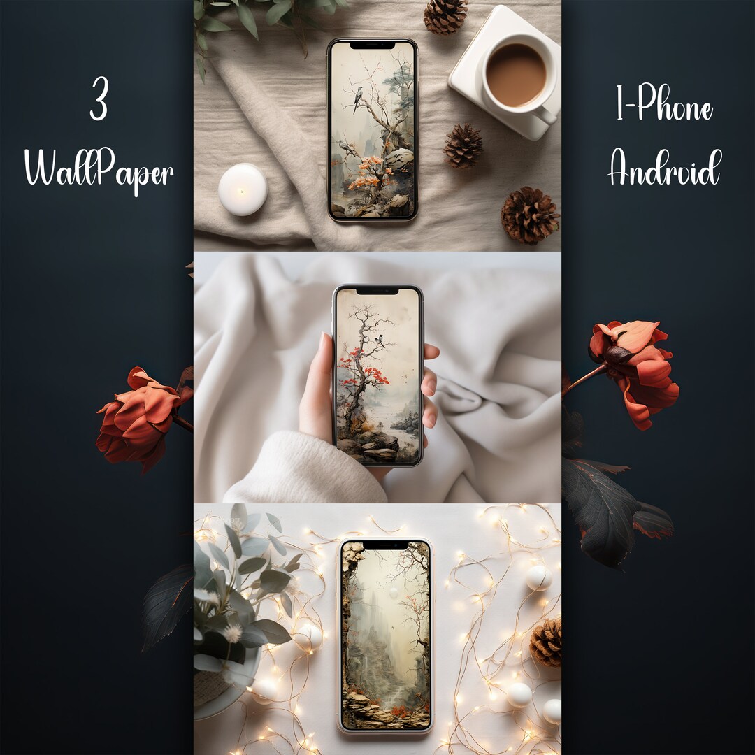 Smartphone Wallpaper Set of 3 Wallpaper I-phonezen - Etsy