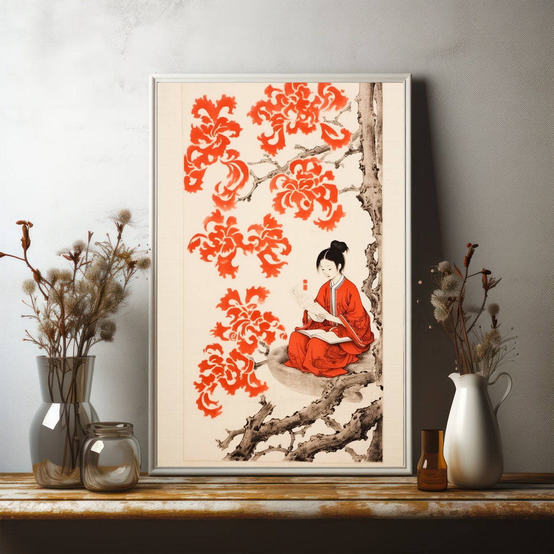Japan Art Geisha Tree Kimono Traditional Artwork Zen - Etsy
