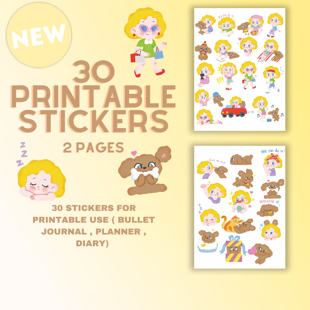 Printable Stickers, Cute Stickers, Digital Stickers, Stickers, Kawaii ...