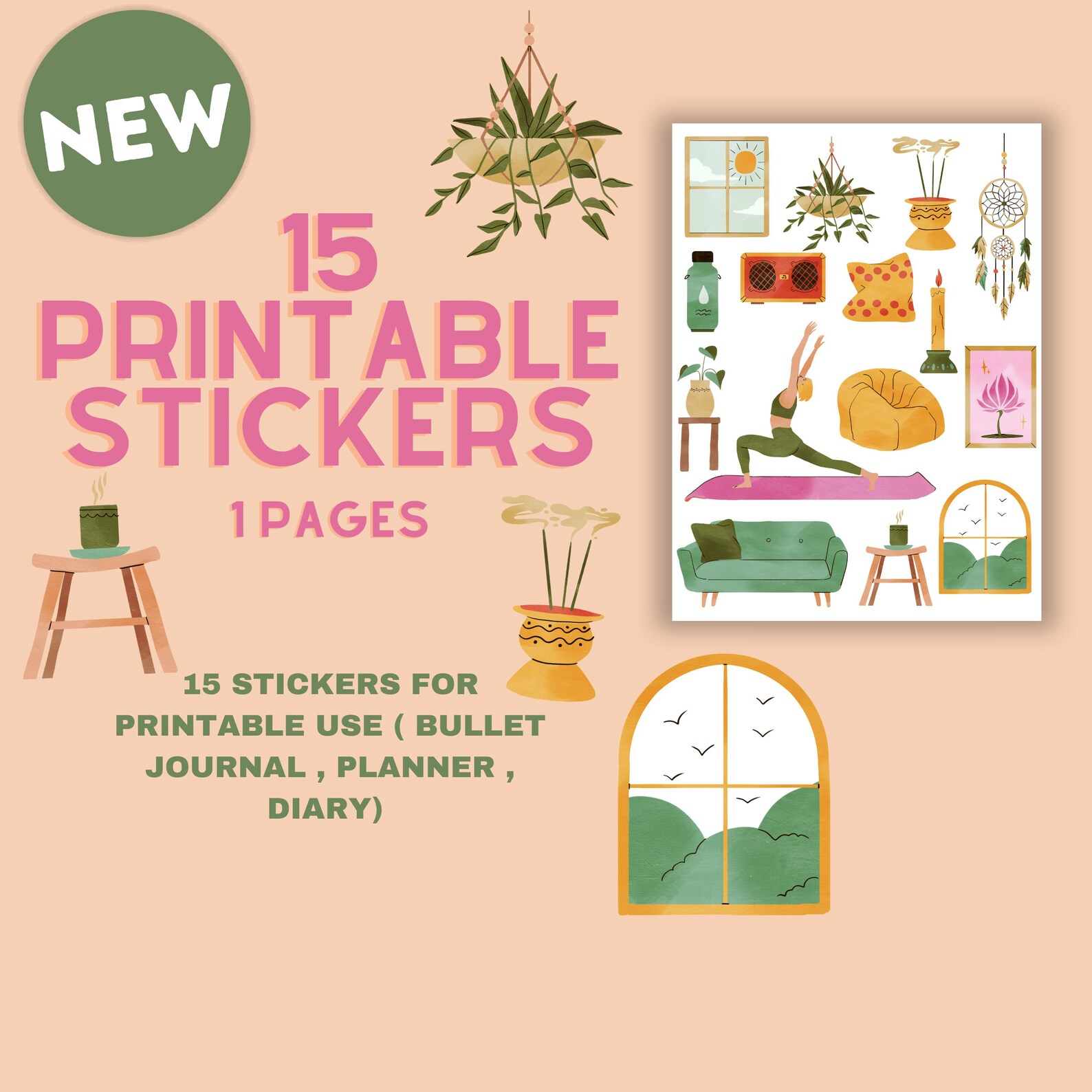 Printable Stickers, Cute Stickers, Digital Stickers, Stickers, Summer ...