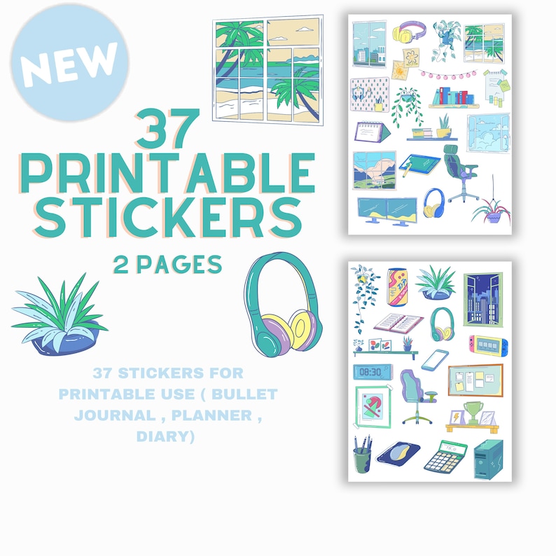 Printable Stickers Cute Stickers Digital Stickers Stickers - Etsy